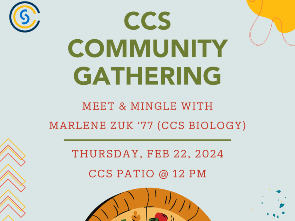 CCS Community Gathering: Meet & Mingle with Marlene Zuk '77 (CCS Biology) | UCSB College of ...